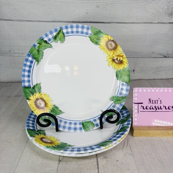 Corelle | Dining | Corelle By Corning Sunsations Blue Plaid Yellow ...